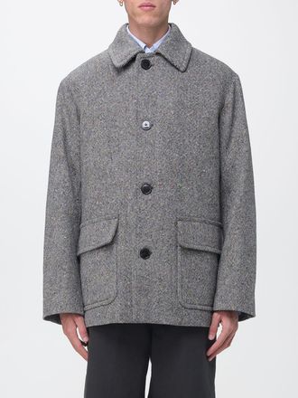Dries Van Noten Manteau court droit en laine m&eacute;lang&eacute;e &agrave; col classique