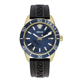 Versace Homme, Accessoires, Bleu, Taille: ONE Size Montre Quartz Greca Urban