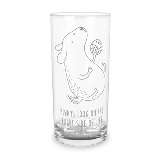 Mr. & Mrs. Panda Wasserglas Hund Keks 400 ml - Geschenk, Hundemotiv, Trinkglas mit Gravur, Hundebesitzer, Glas mit Gravur, Hundeleckerli