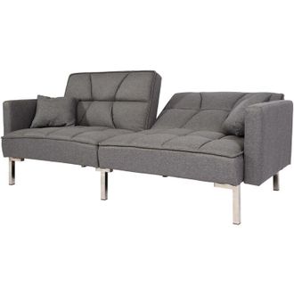 Hhg Neuwertig] Schlafsofa HHG 894, Schlafcouch Bettsofa G&auml;stebett, Schlaffunktion Liegefl&auml;che 170x104 cm Stoff/Textil grau