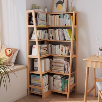 Generic Eckregal, Bücherständer Mit 3 Nutzungsmodi for Lesen, 40kg Starke Tragfähigkeit, Offene Bücherregale aus Holz mit Großer Kapazität, for Schlafzimmer, 