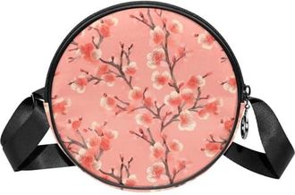 Generic Sac &agrave; bandouli&egrave;re Circle pour femme, petit sac &agrave; bandouli&egrave;re rose avec fermeture &eacute;clair, bretelles r&eacute;glables, sac &agrave; main rond d&eacute;contract&eacute; pour femmes 