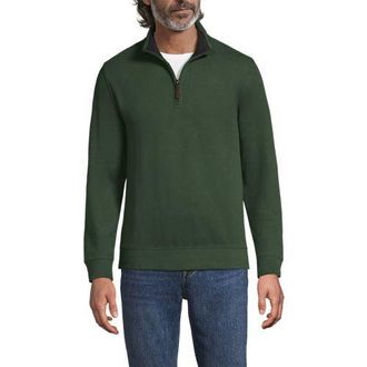 Lands End Rei&szlig;verschluss-Pullover aus Bedford-Ripp, Herren, Gr&ouml;&szlig;e:48-50 regular, Gr&uuml;n, Baumwolle, by Lands End