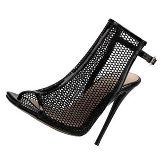 Garneck Sandales à Talons Ajourées pour Femme Peep-Toe Élégantes Fines et Antidérapantes été