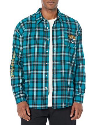 Foco Herren NFL Team Logo Long Sleeve Flanell Shirt Hemd, Teamfarbe, Large