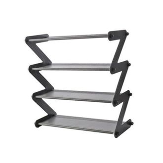 Angoily SAFIGLE Edelstahl Schuhregal Mehrschichtig Platzsparend Stabil für Zuhause und Restaurant mit Dunkelgrauem Strapazierfähigem Vliesstoff Einfache Reini