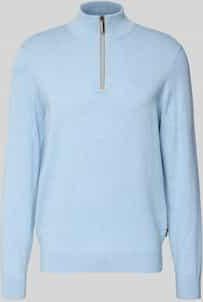 Bugatti Regular Fit Troyer aus reiner Baumwolle