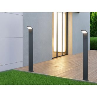 Trio Leuchten Moderne led Pfostenleuchte 2er set aus alu in anthrazit, IP54, H&ouml;he 100 cm