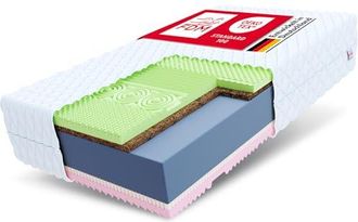 FDM Savona Schaumstoffmatratze 90 x 200 cm 7-Zonen Latex Kokos Matratze H&auml;rtegrad H4/H3 (Hart/Mittelhart) 22 cm H&ouml;he Hochelastischer Komfortschaum Zweisei