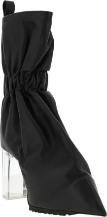 Rick Owens Cuffed Plexiglass Heel Ankle Boot - Black