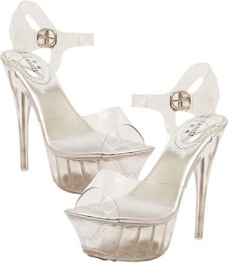 Garneck Sandales &agrave; Talons Hauts pour Femme Sandales Transparentes &agrave; Plateforme Antid&eacute;rapantes pour Occasions Sp&eacute;ciales