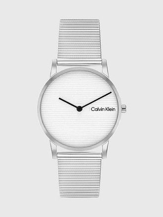 Calvin Klein Armbanduhr Mit Linearem Zifferblatt Und Mesh-armband - Silver - Damen - Einheitsgröße