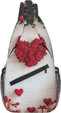 Generic Sac &agrave; bandouli&egrave;re rose coeur sac &agrave; dos de voyage pour homme sac &agrave; dos de randonn&eacute;e
