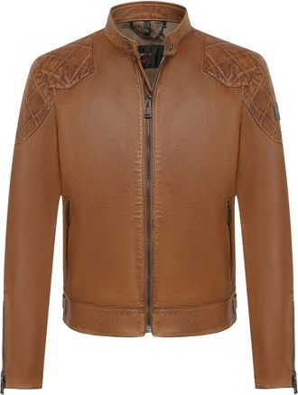 Belstaff Legacy Outlaw Lederjacke mit schmalem Stehkragen in