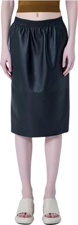 Chlo&eacute; Femme, Jupes, Noir, Taille: 36 FR Jupe crayon en cuir jusquaux genoux