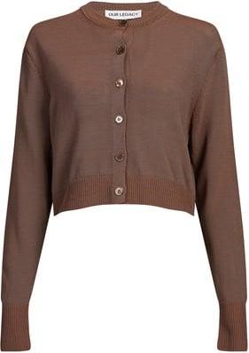 Our Legacy Cardigan c&ocirc;tel&eacute; en coton m&eacute;lang&eacute;