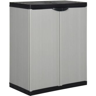 vidaXL Armoire de rangement de jardin 1 &eacute;tag&egrave;re Gris/noir 68x40x85 cm Vidaxl