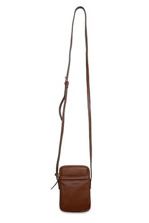 Saddler Margot Pochette pour téléphone - Bandoulière en cuir véritable avec fermeture éclair, poche avant et porte-cartes interne - Sac compact quotidien pour