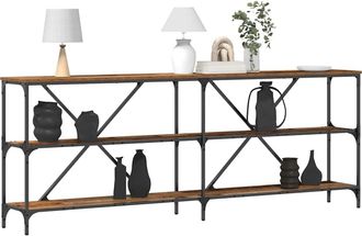 Generic Konsolentisch, Flurtisch mit verstellbaren F&uuml;&szlig;en, Beistelltisch f&uuml;r Wohnzimmer/Eingangsbereich, Sideboard, Eingangstisch, Holzwerkstoff Eisen(Sonoma-E