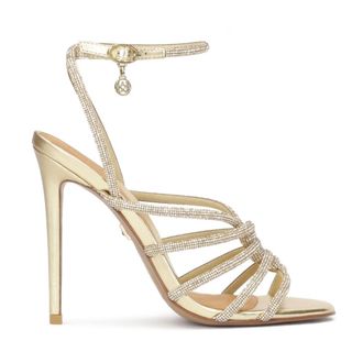 Kazar Goldene Sandalen mit Kristallen verziert - - Shoes - Damen - Gelb - 36 EU