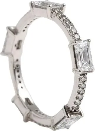 Pandora Femme, Accessoires, Gris, Taille: 50 MM Bague Pandora Bagues Pav&eacute; Rectangulaires Scintillantes