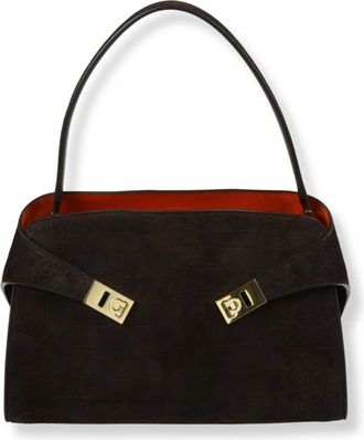 Ferragamo Femme, Sacs, Brun, Taille: ONE Size Sac bandouli&egrave;re souple Hug (M)