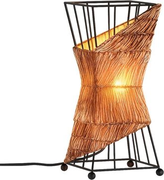 Nowa Tischlampe Beistelllampe Tischleuchte braun Wohnzimmerlampe Schlafzimmerlampe Nachttischleuchte, 1x E14, BxH 15 x 34,5 cm