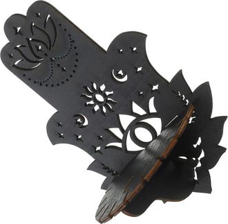 Happyyami Holz Wandregal Kristall Display Regal Wandmontiert Dekorativer Aufbewahrungsst&auml;nder F&uuml;r Schmuck Steine Ornamente Schlafzimmer Wohnzimmer