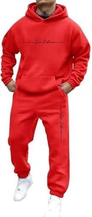 Generic Surv&ecirc;tements pour hommes avec imprim&eacute; lettres, sweat &agrave; capuche, jambe droite, ensembles de jogging, entra&icirc;nement, gym, sport, jogging, hauts, bas, v&ecirc;t