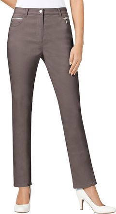 Stehmann Stretch-Hose STEHMANN, Damen, Gr. 195, Extrakurzgrößen, grau (stein), 72% Viskose, 25% Polyamid, 3% Elasthan, unifarben, lang, Hosen, Topseller