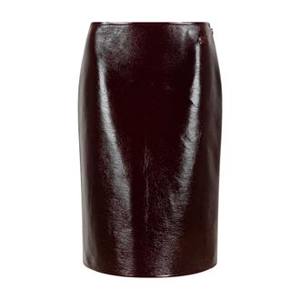 Courr&egrave;ges Femme, Jupes, Brun, Taille: 36 FR Jupe crayon en vinyle bordeaux