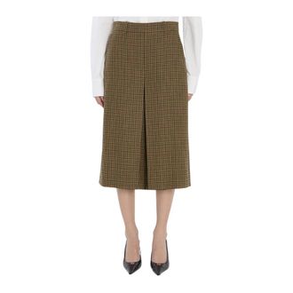 Saint Laurent Culottes mit weitem Bein und Karomuster aus Wollmischung - - Skirts - Damen - Braun - M