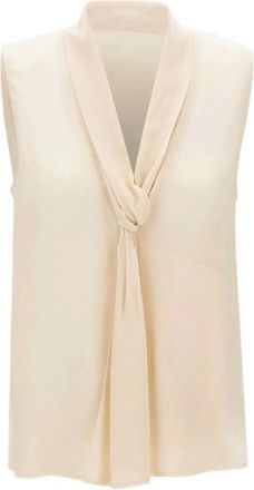 Liu Jo Femme, Blouses et Chemises, Beige, Taille: 40 FR Georgette Top