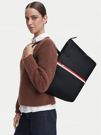 Tommy Hilfiger Handtasche Th Corp Ess Tote AW0AW19334 Dunkelblau