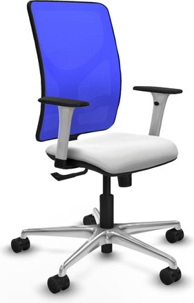 Piqueras y Crespo Computerstuhl, neigbar, mit wei&szlig;en und schwarzen Armlehnen, h&ouml;henverstellbare Lendenwirbelst&uuml;tze, ausgestattet mit 3 Positionen und Schneideschaum, Bl