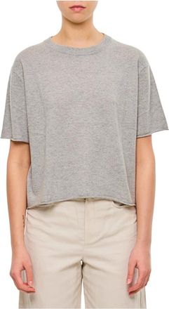 Lisa Yang Femme, Pulls, Gris, Taille: 36 FR T-shirt en laine Girocollo