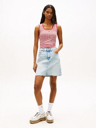 Tommy Hilfiger Minijupe mom en denim taille tr&egrave;s haute