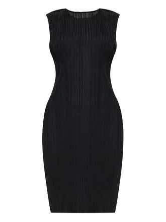 Pleats Please Issey Miyake robe à design plissé - Noir