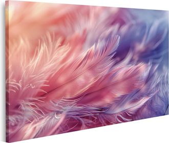 Islandburner Bild auf Leinwand Nahaufnahme weicher rosa lila Federn die EIN Gef&uuml;hl von Tiefe erzeugen Bilder Wandbilder Poster
