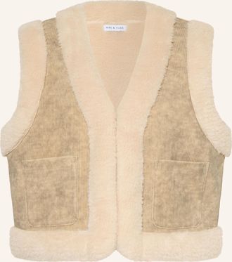 Mrs & Hugs Mrs & Hugs Kunstfell-Weste beige