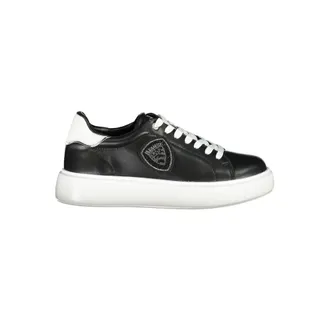 Blauer Leather Sneaker - - Shoes - Damen - Schwarzk - 37 EU