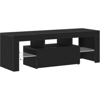vidaXL Vidaxl - TV-Schrank mit LED-Lichtern, schwarz, Eiche, 120x35x40 cm