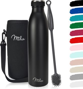 Milu Thermoflasche 350ml 500ml 750ml 1L 1,5L Isolierte Edelstahl Trinkflasche Thermoskanne Auslaufsichere Isolierflasche doppelwandig für heiße und kalte G