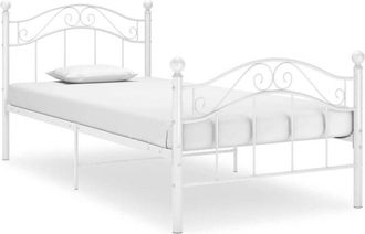 vidaXL Cadre de lit Blanc M&eacute;tal 100x200 cm
