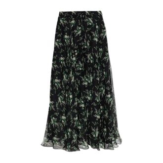 Dolce & Gabbana Femme, Jupes, Noir, Taille: 36 FR Jupe en mousseline avec imprim&eacute; de roses et petites fleurs