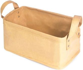 Compactor Ecologik Storage Basket with Handles, Eco-Friendly Wood Pulp, Biodegradable and Compostable, Plastic Free, 28 x 18 x 13cm, Light Brown, RAN10252
