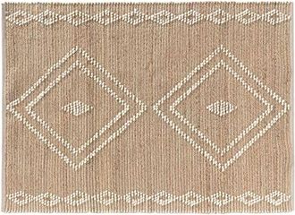 Douceur d'Intérieur Rechteckiger Teppich, 120 x 170 cm, Jute, Wolle/Baumwolle, Uni, Floty