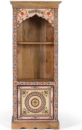 Giner&Colomer Giner Y Colomer - Biblioth&egrave;que en bois de manguier avec d&eacute;tails floraux peints &agrave; la main