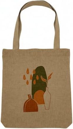 Fabulous Sac Shopping Tote Bag Aspect Lin - Line art poterie Minimaliste Illustration Design - Sac de Courses Toile Epaisse 360g Beige Naturel Cabas Port&eacute; Epau