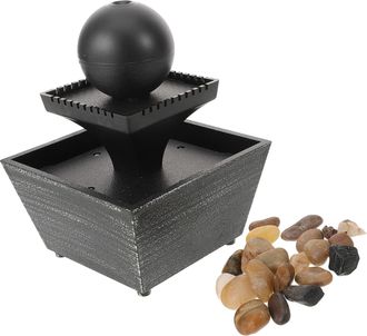 Aboofan Kleiner Brunnen batteriebetrieben Kleiner springbrunnen Büro- Tischwasserfall Geldbaum-Wasserbrunnen Zen-Meditationsbrunnen Tischbrunnen Zimmerbrunnen